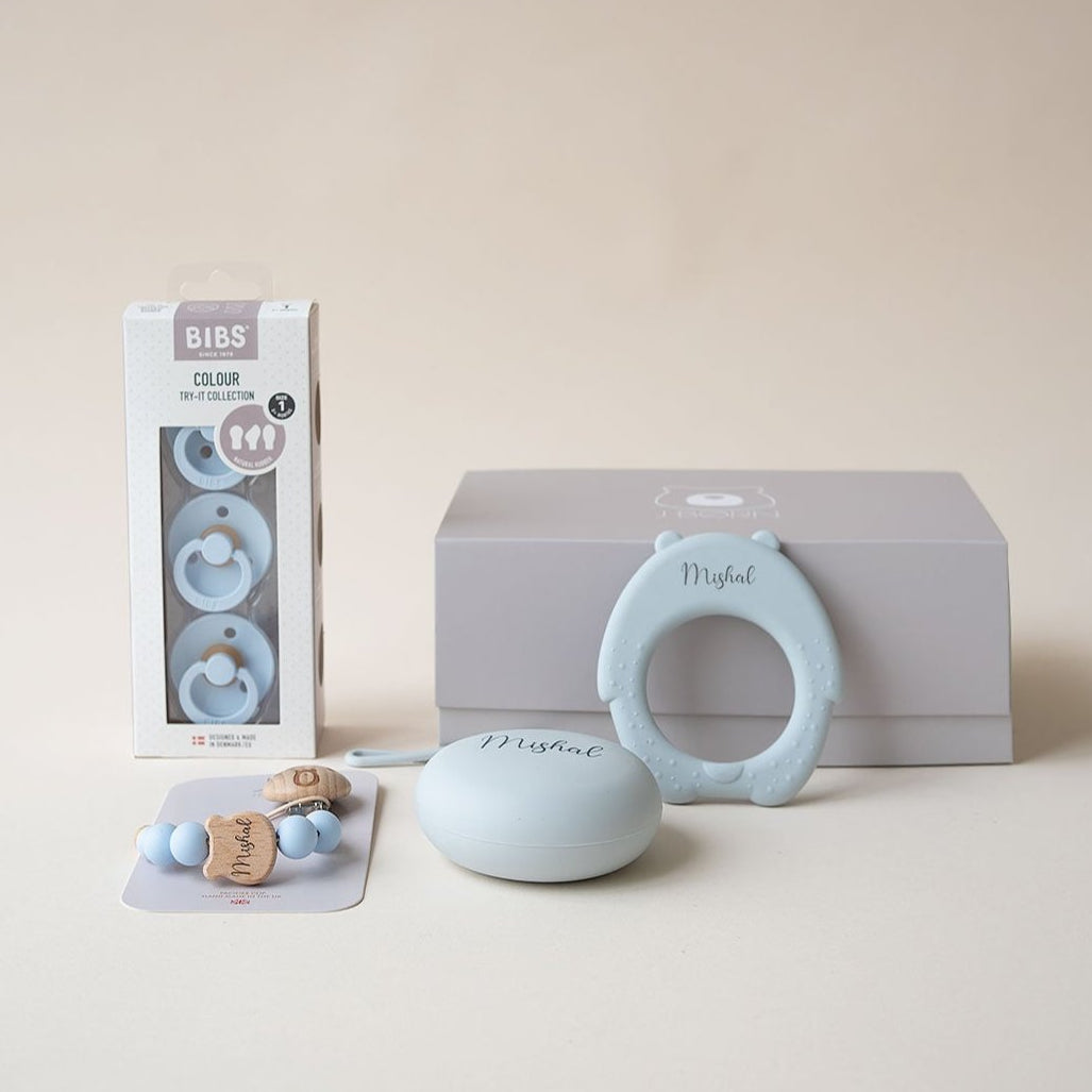 JBØRN X BIBS Gift Box | First Pacifiers with Matching Holders ...