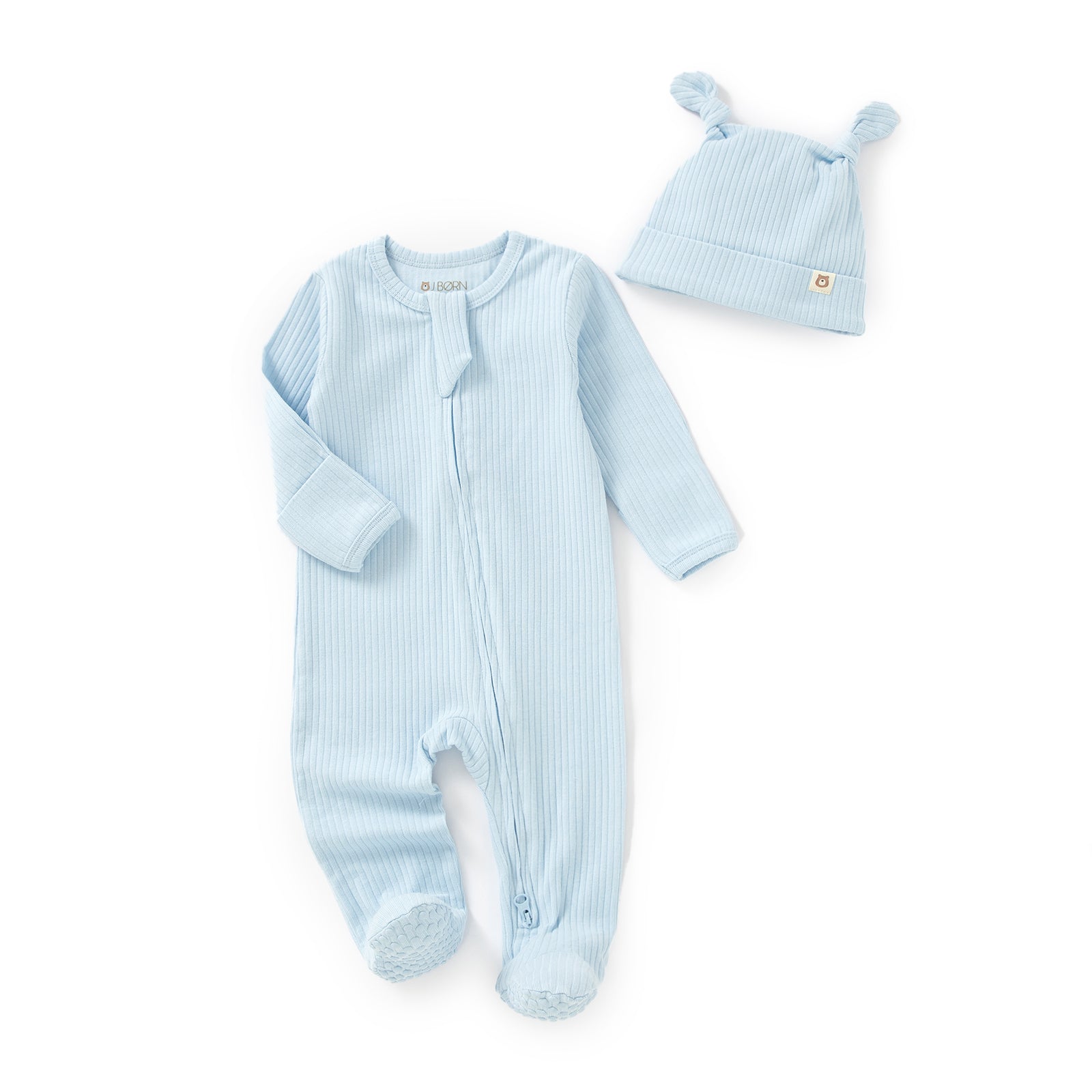 JBØRN Organic Cotton Ribbed Baby Sleep Suit and Hat to buy in the ...