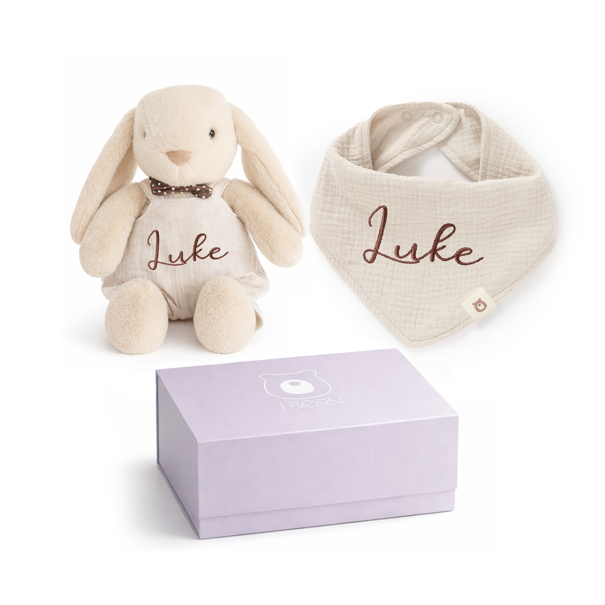 JBØRN Bunny Soft Toy & Matching Baby Bib Gift Set to buy in the United ...